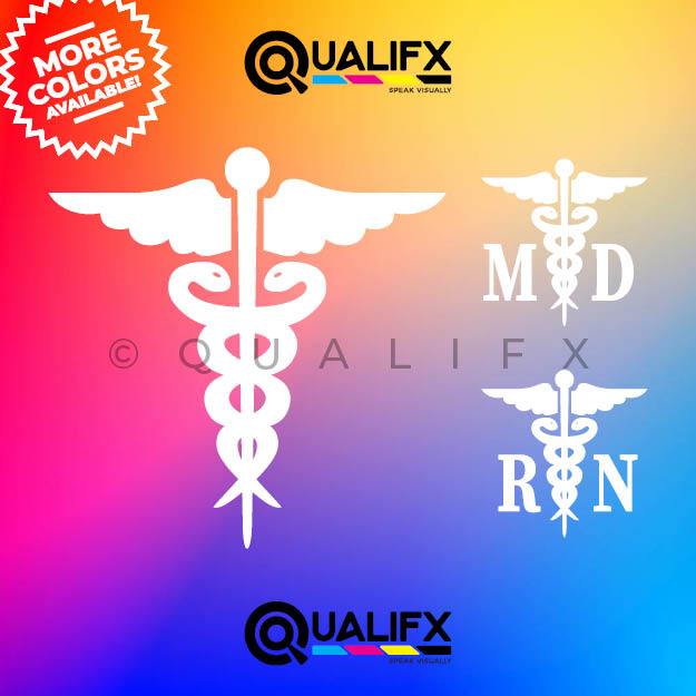 Caduceus Medical Symbol V2 Logo Doctor Registered Nurse RN MD Sticker ...