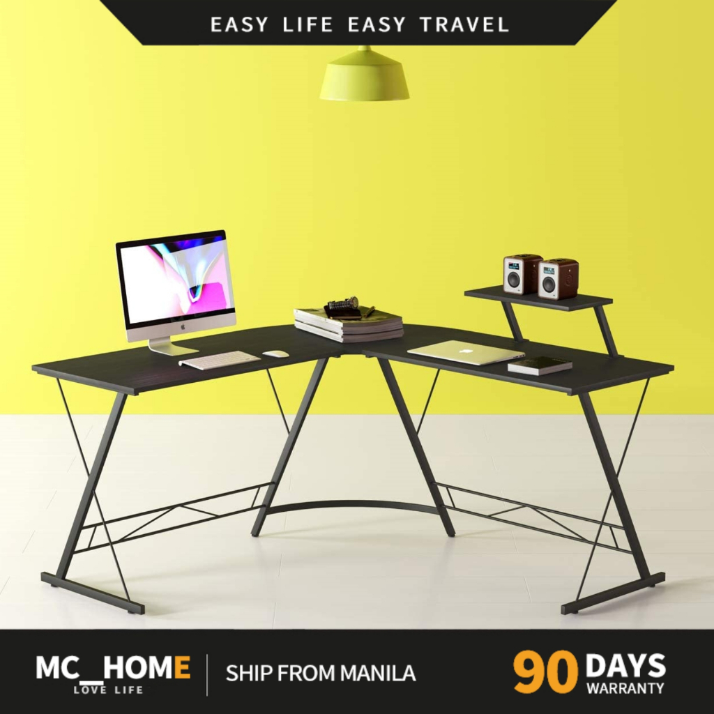 MC&HOME 80cm L-shaped Computer Desk for Office Working Home Study Table ...