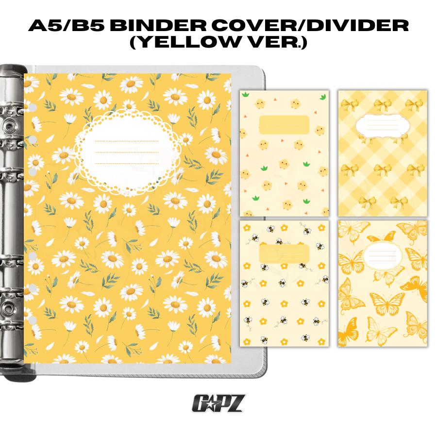 (GAPZ) A5/B5 binder COVER/DIVIDER (YELLOW VER.) for Photocard Binder ...
