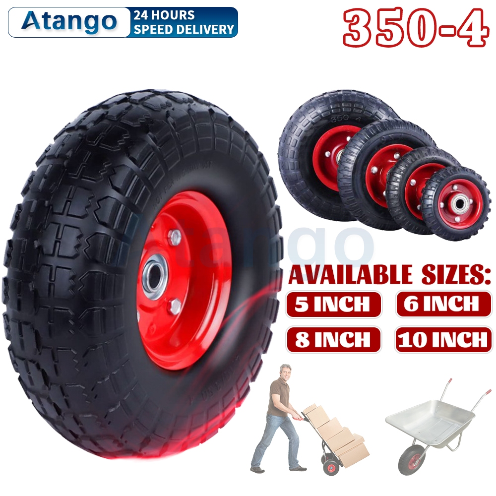 Heavy Duty Rubber Tire Trolley Wheel 5"/ 6"/ 8"/10'' Inch Industrial ...