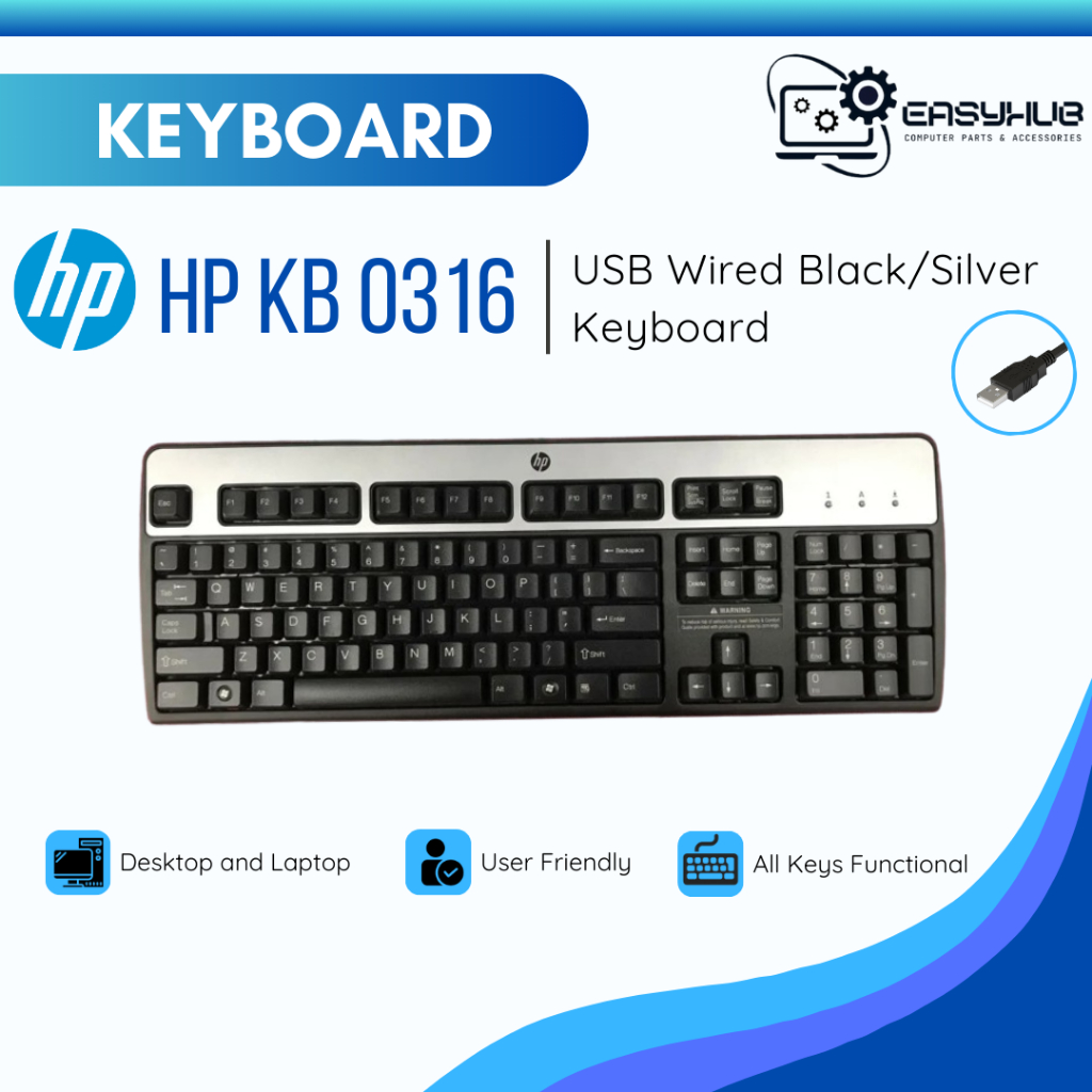 USED Hp KU-0316 USB Keyboard Wired (Secondhand/Used) | Shopee Malaysia