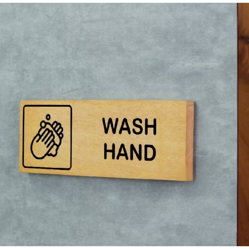 WASH HAND SIGNAGE SIGN Wood Wall Sign | Shopee Malaysia