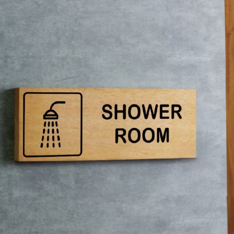 SHOWER ROOM SIGNAGE SIGN Wood Wall Sign | Shopee Malaysia