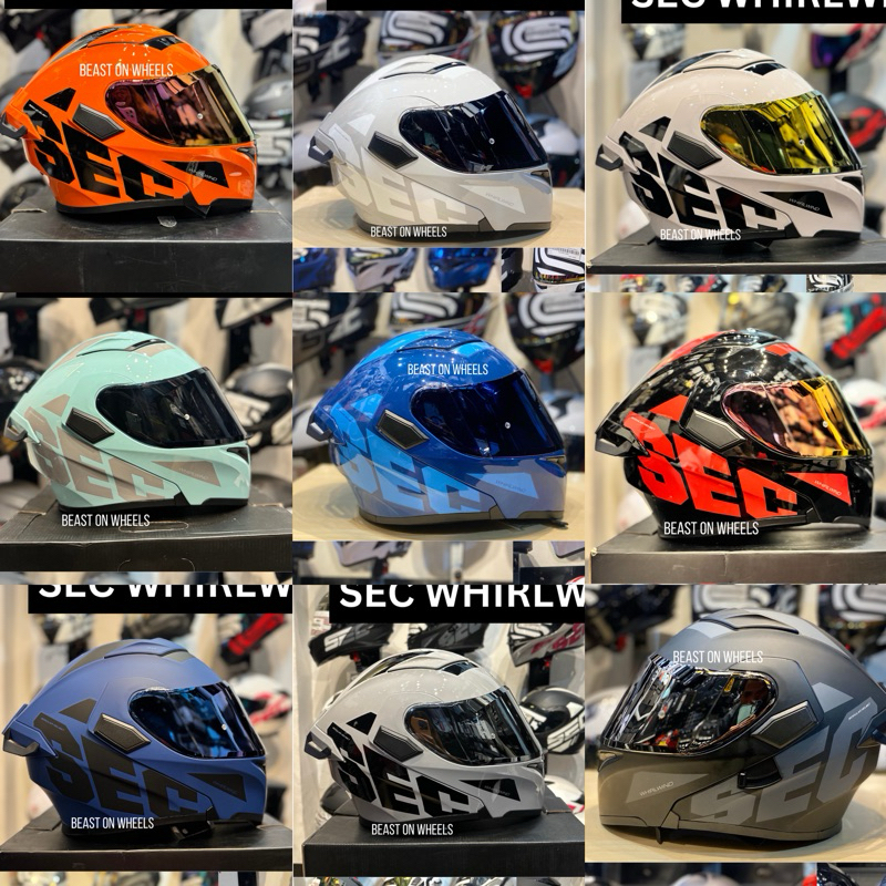 SEC Whirlwind JAK Modular Helmet Dual Visor Flip Up | Shopee Malaysia