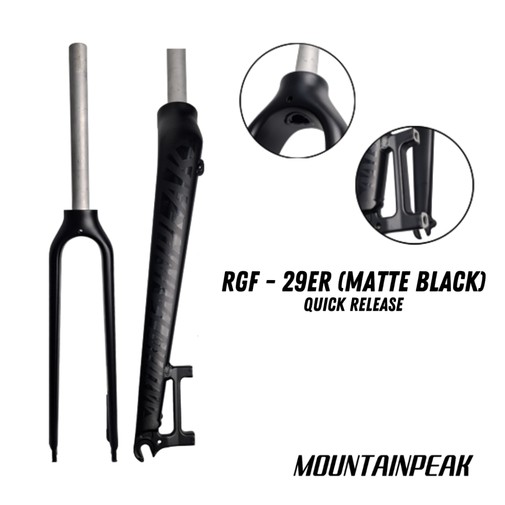 RIGID FORK ALLOY RGF RIGID FORK 627/629 NON TAPERED FORK QR 9MM FOR MTB ...