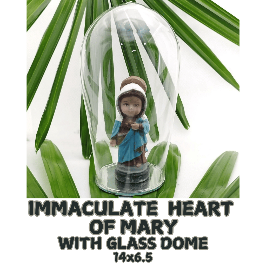 Chibi Immaculate Heart of Mary Religious Mini Statues Resin with Glass ...