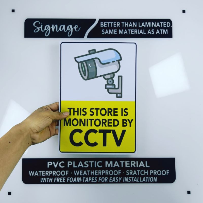 SIGNAGE - THIS STORE IS MONITORED BY CCTV - PVC PLASTIC MATERIAL ...