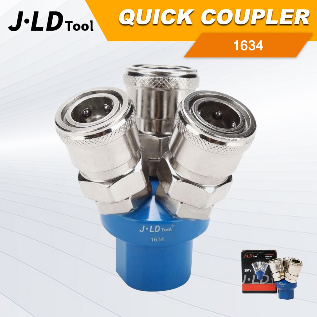 JLD Air Compressor Connector 1/4" Quick Connect Pneumatic 3-WAY Air ...