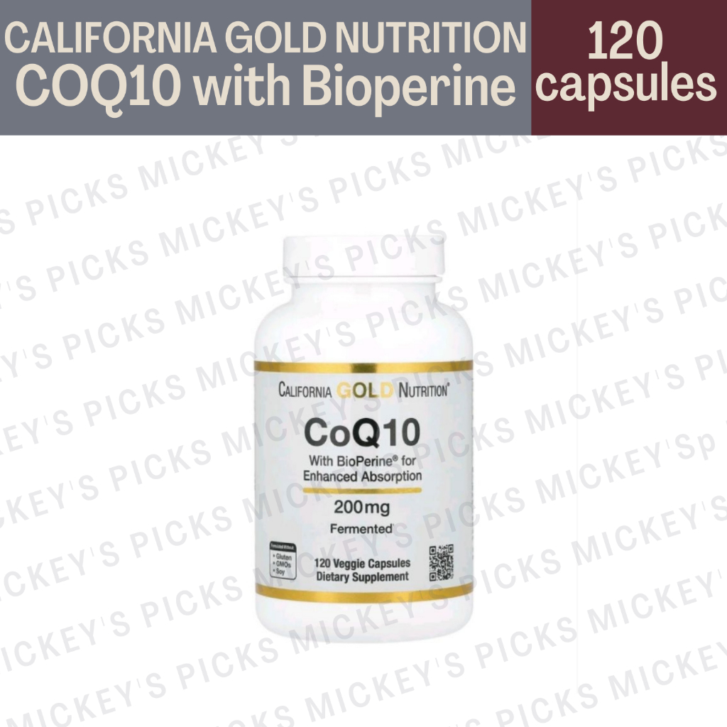 CoQ10 with Bioperine , 200 mg, 120 Veggie Capsules by California Gold ...