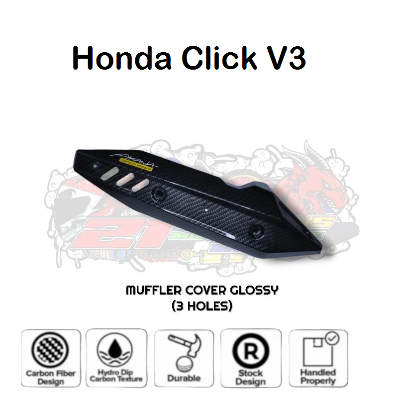 Honda Click V2 / V3 / V4 / 125 /150 HydroDip Carbon Glossy - Muffler ...