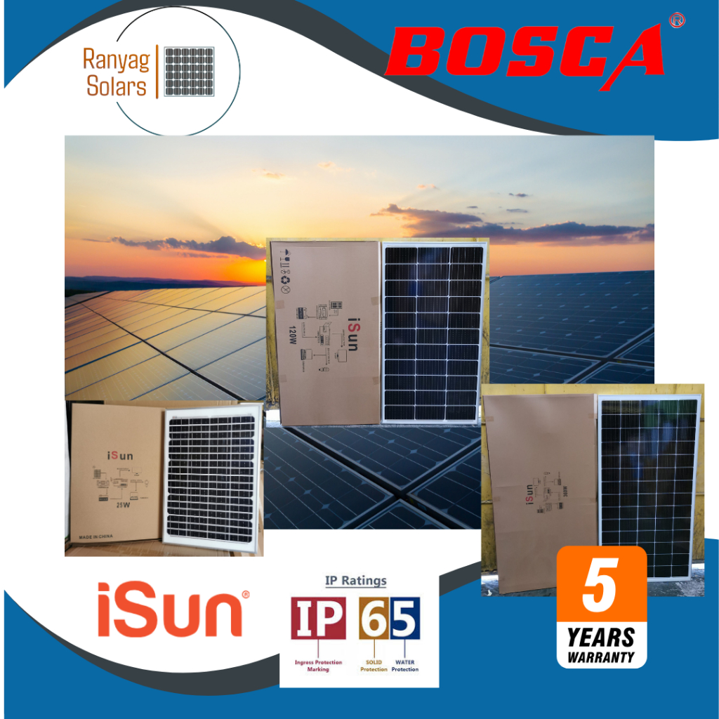Monocrystalline Solar Panel25W/35W/65W 120W 180W 230W 12V iSun 182 ...