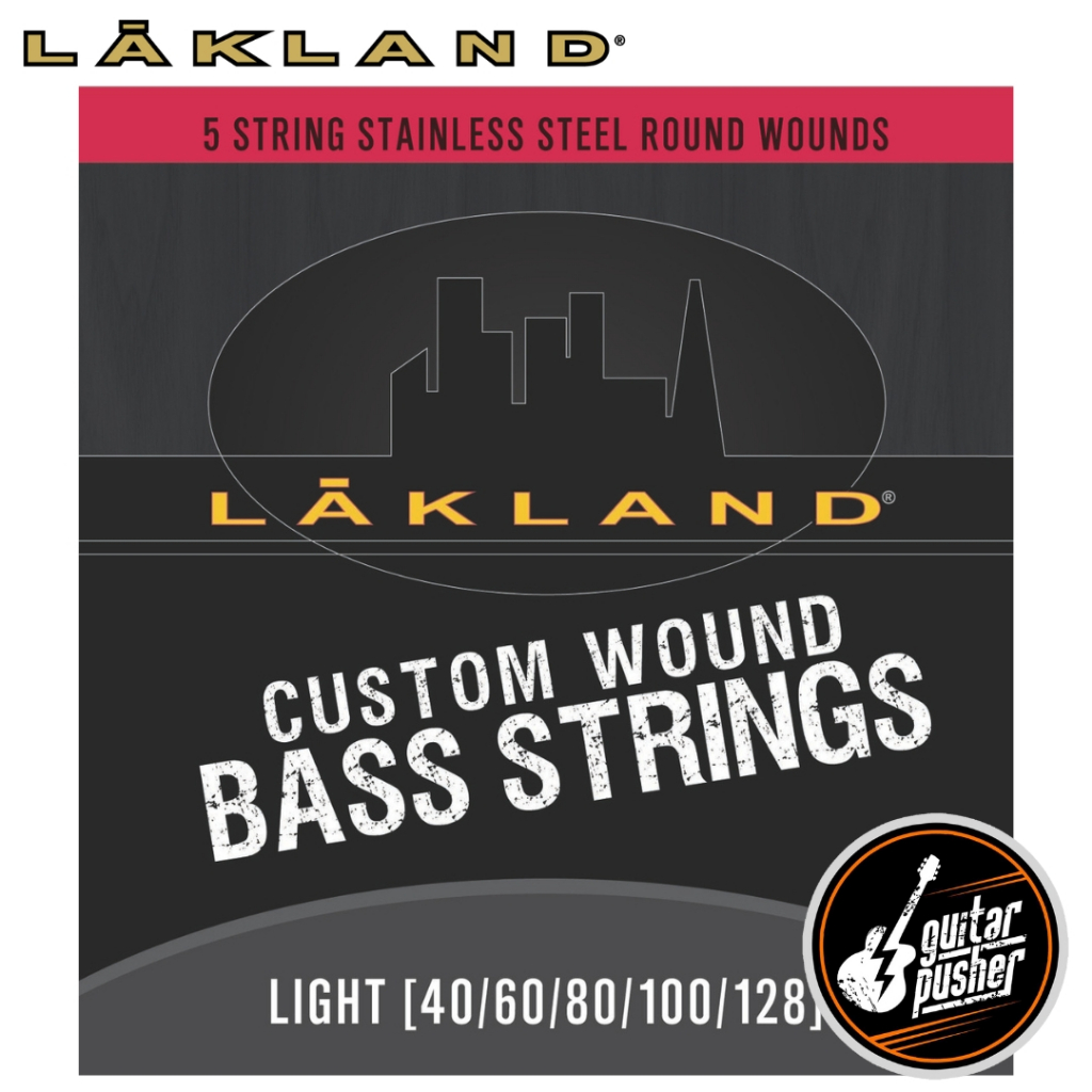 Lakland Custom Wound 5-String Stainless Steel Light Bass Strings (40 ...