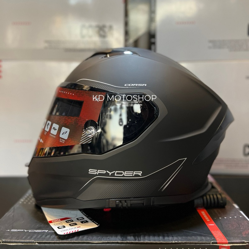 Spyder Corsa V2 Full Face Helmet with Dual Visor (Plain & Spectrum ...