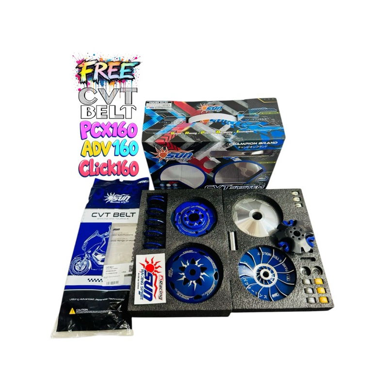 SUN RACING SPIRIT CVT SET PCX160/ADV160/CLICK160 WITH FREE CVT BELT ...