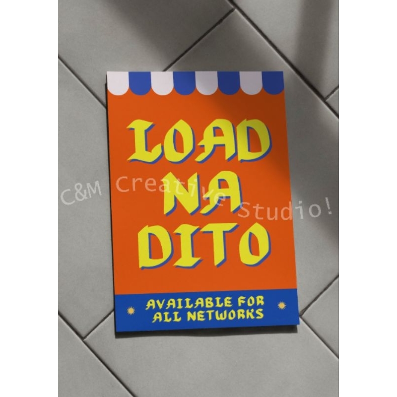 LOAD NA DITO Laminated Signage A4/A5 Size | Shopee Malaysia