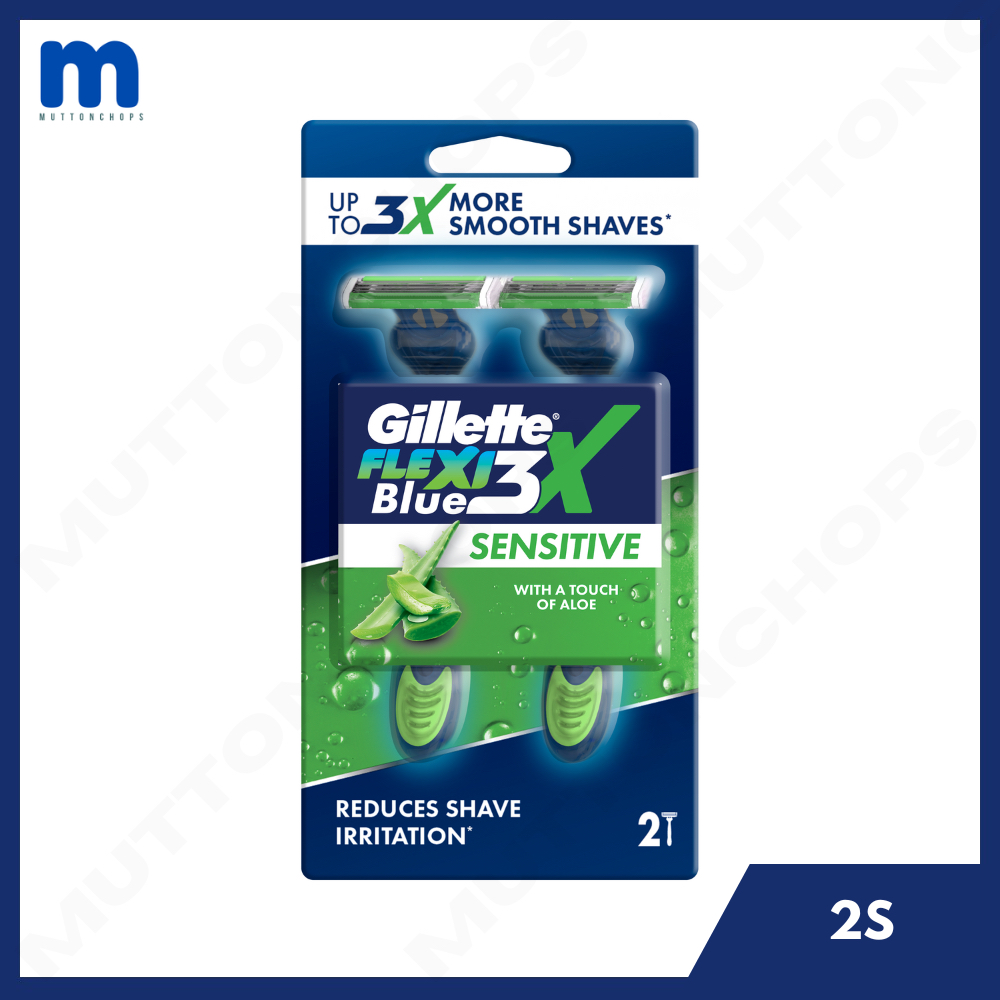Gillette Flexi Blue 3 Sensitive 2s (NEW PACKAGING) • and Authentic ...