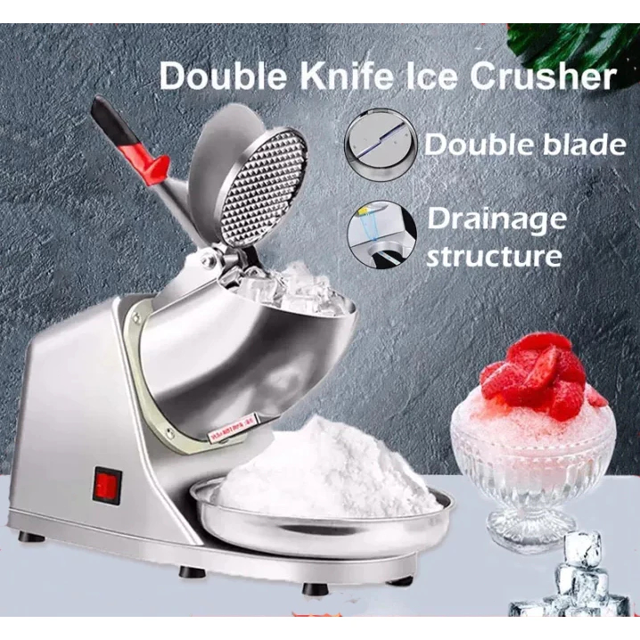 Double Blade Electric Ice Crusher Heavy Duty Stainless Steel Blade for ...