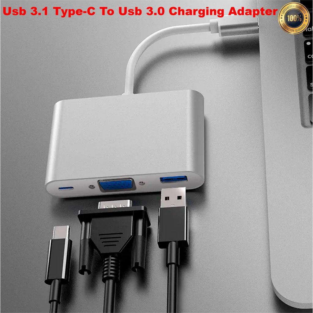 QPC_3in1 Usb-C Usb Hub Male To Female Hdmi-Compatible 4k Usb 3.1 Type-C ...