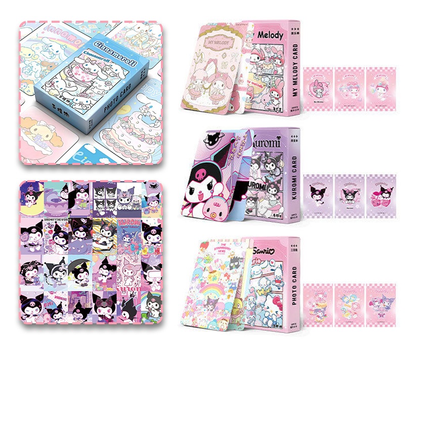 Sanrio Laser Lomo Card 50Pcs/Box Kuromi Lomo Card Photocard Cute Carton ...