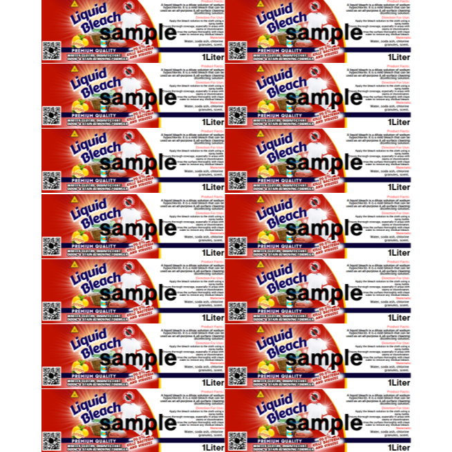 Generic Sticker Label for Liquid Bleach (Vinyl Waterproof) | Shopee ...