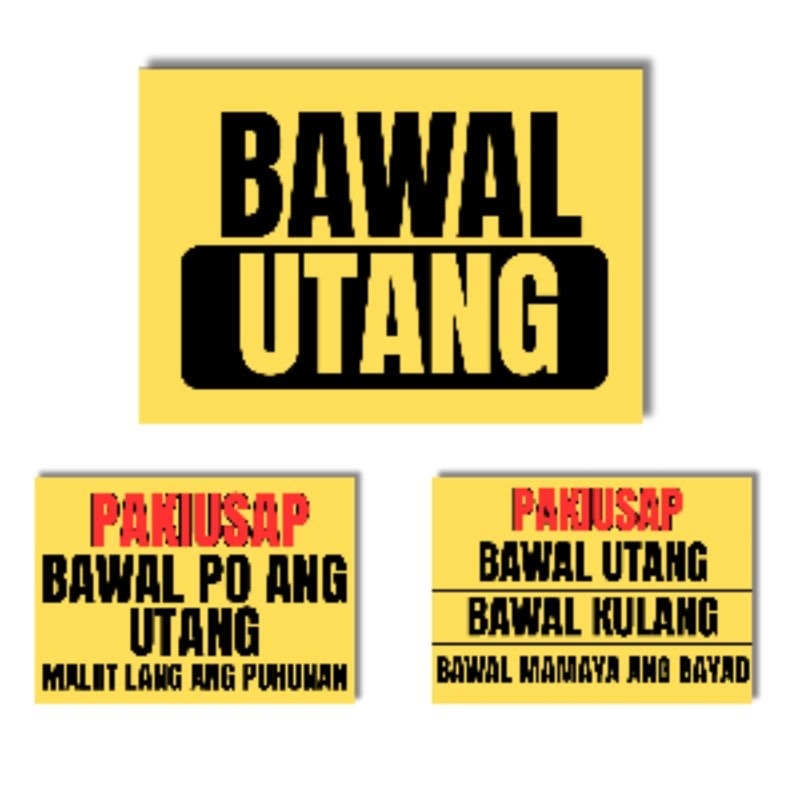 Bawal Utang Signage Laminated Signage A5 A4 size | Shopee Malaysia