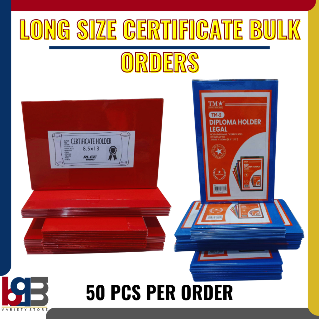 50 pcs Long Certificate Holder 8 1/2 X 13 (Long Bond Paper) Bulk Order ...