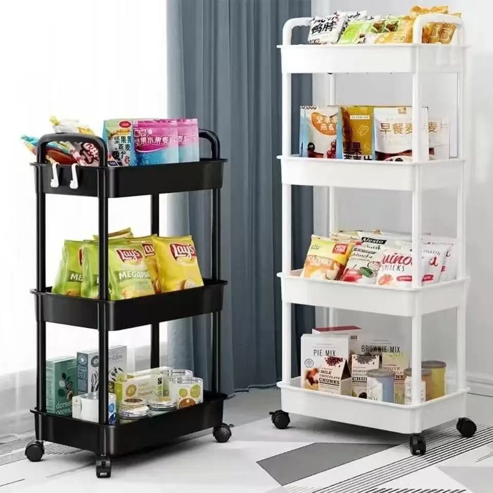 Trolley Cart Organizer 3/4/5 Tier Storage Organizer Moving Rack Trolley ...