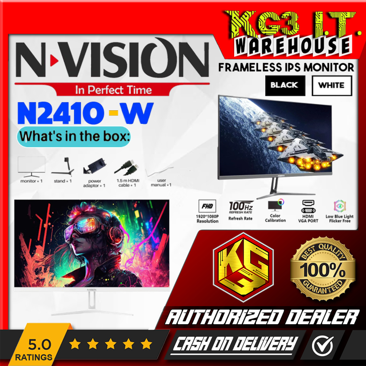 BRANDNEW NVISION IPS N2410 23.8"WIDE LED 100Hz FRAMELESS MONITOR ...