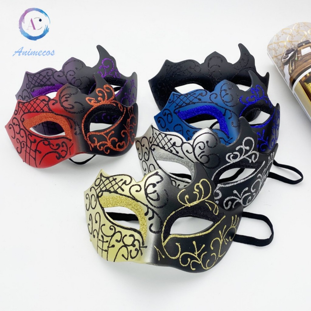 Half Face Flame Mask Masquerade Half Masquerade Mask Halloween Cosplay ...