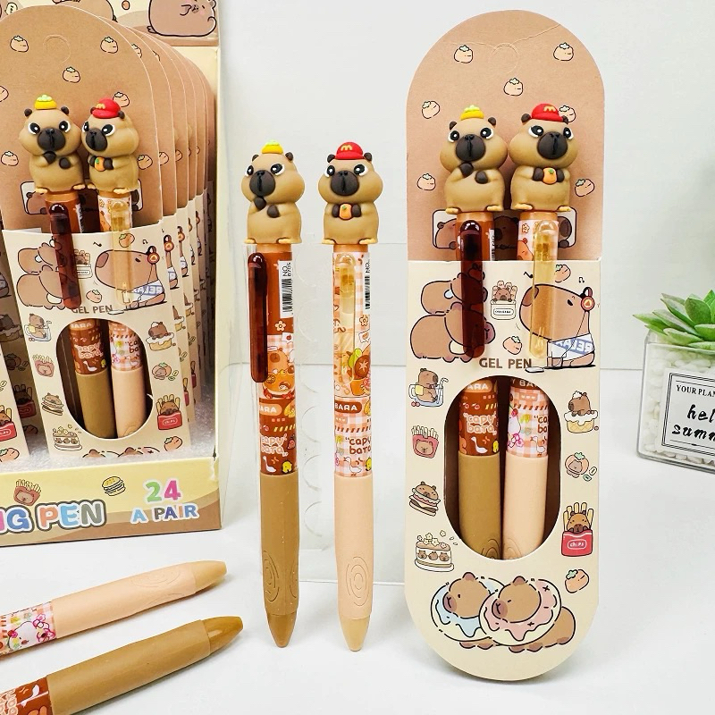 2pcs Capybara Kuromi Blue Ballpoint Pen Set Cute School Office Supplies ...