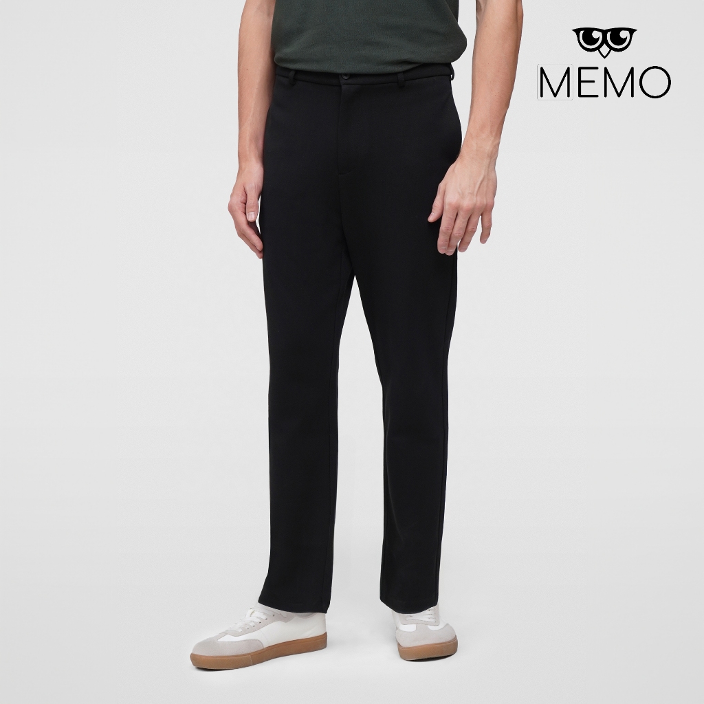 Memo Smart Jersey Trousers For Men (Black/Midnight Navy) | Shopee Malaysia
