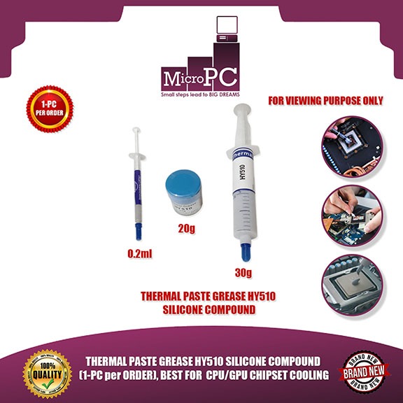 MICRO PC THERMAL PASTE GREASE HY510 SILICONE COMPOUND (1-PC per ORDER ...