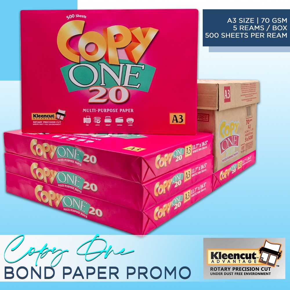 50 sheets 1Box COPY ONE Bond Paper 70gsm A3 size | Shopee Malaysia