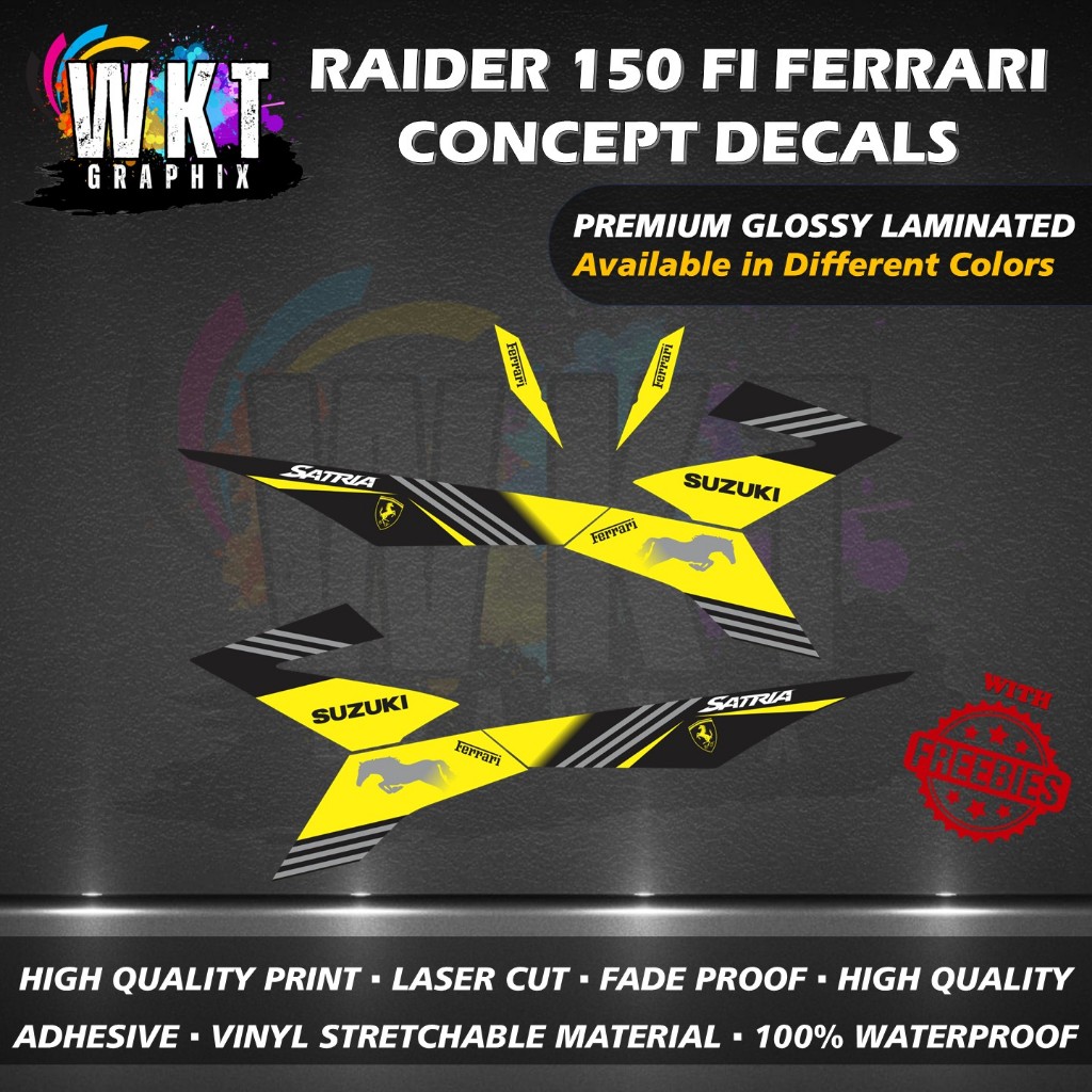 SUZUKI RAIDER 150 FI FERRARI CONCEPT DECALS STICKER (WATERPROOF ...