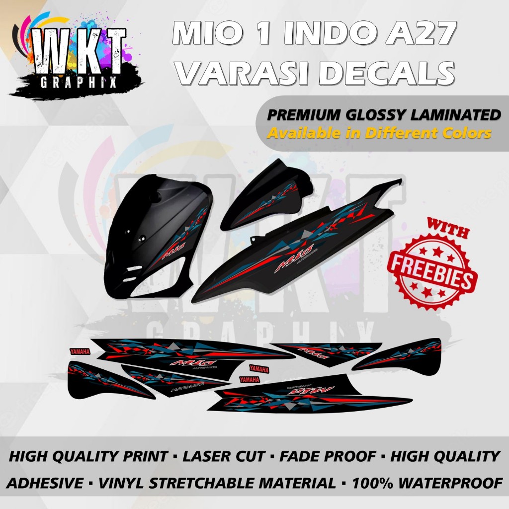 YAMAHA MIO 1 INDO A27 VARASI DECALS STICKER (WATERPROOF, LAMINATED ...