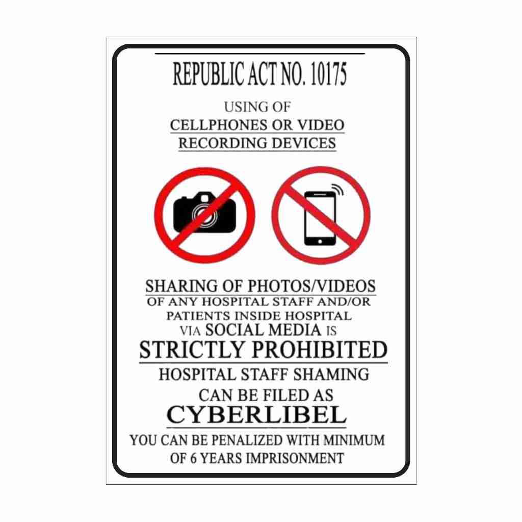 SIGNAGE - REBUPLIC ACT NO. 10175 - PVC PLASTIC MATERIAL SIGNAGE ...