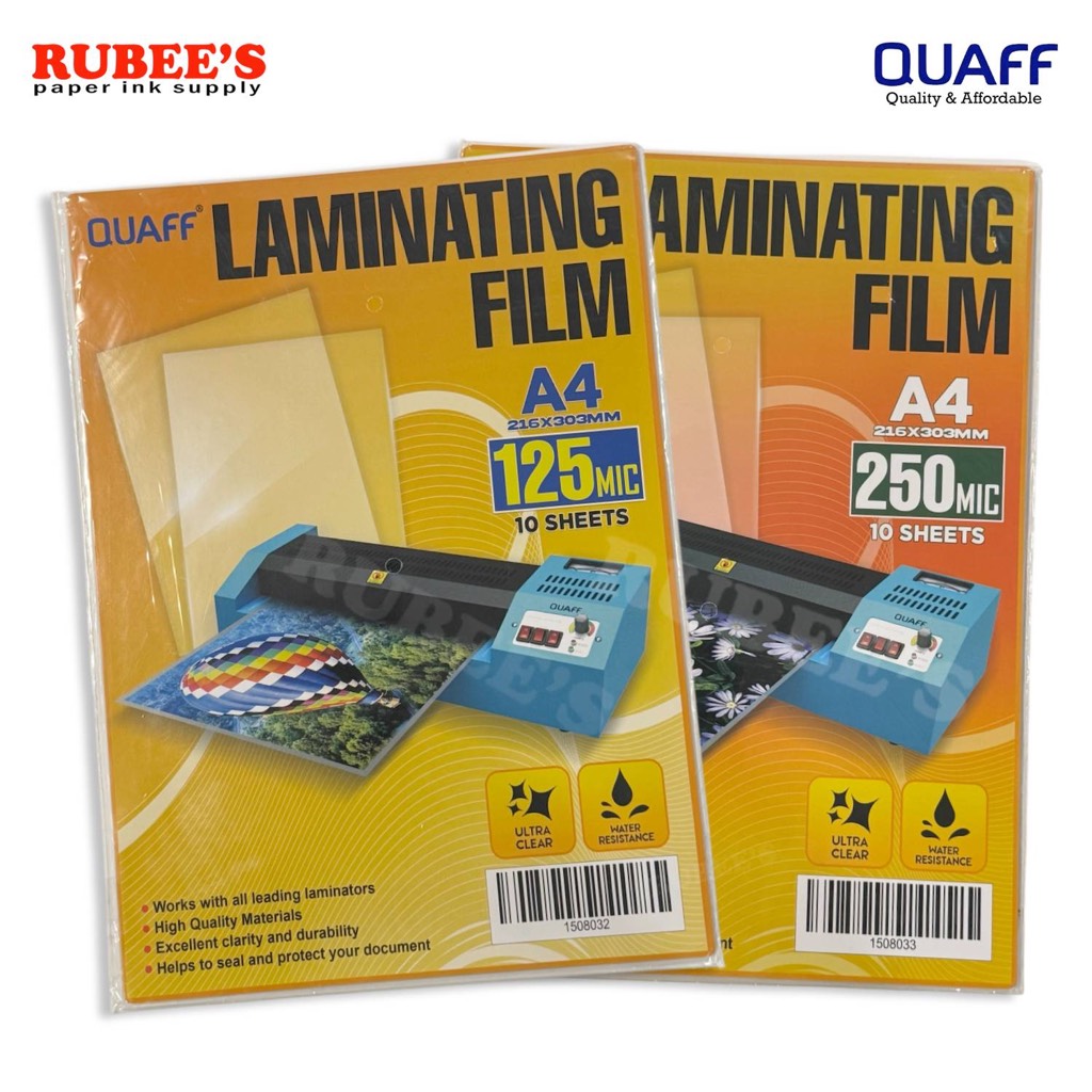 QUAFF Laminating Film A4 (125/250 microns) 10 Sheets | Shopee Malaysia