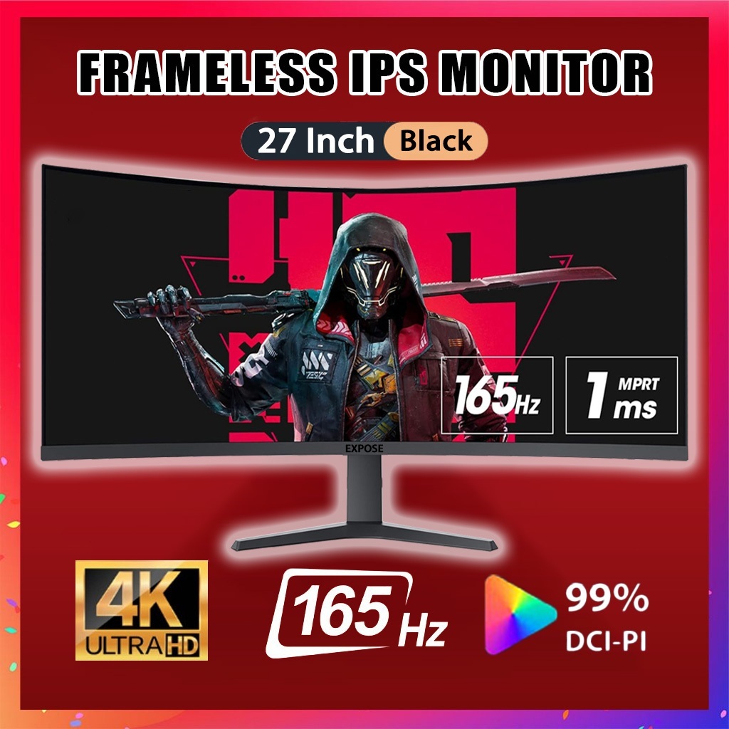 EXPOSE Monitor 27/24/22/19 Inch Curved Gaming Monitor 165/75/60Hz IPS ...