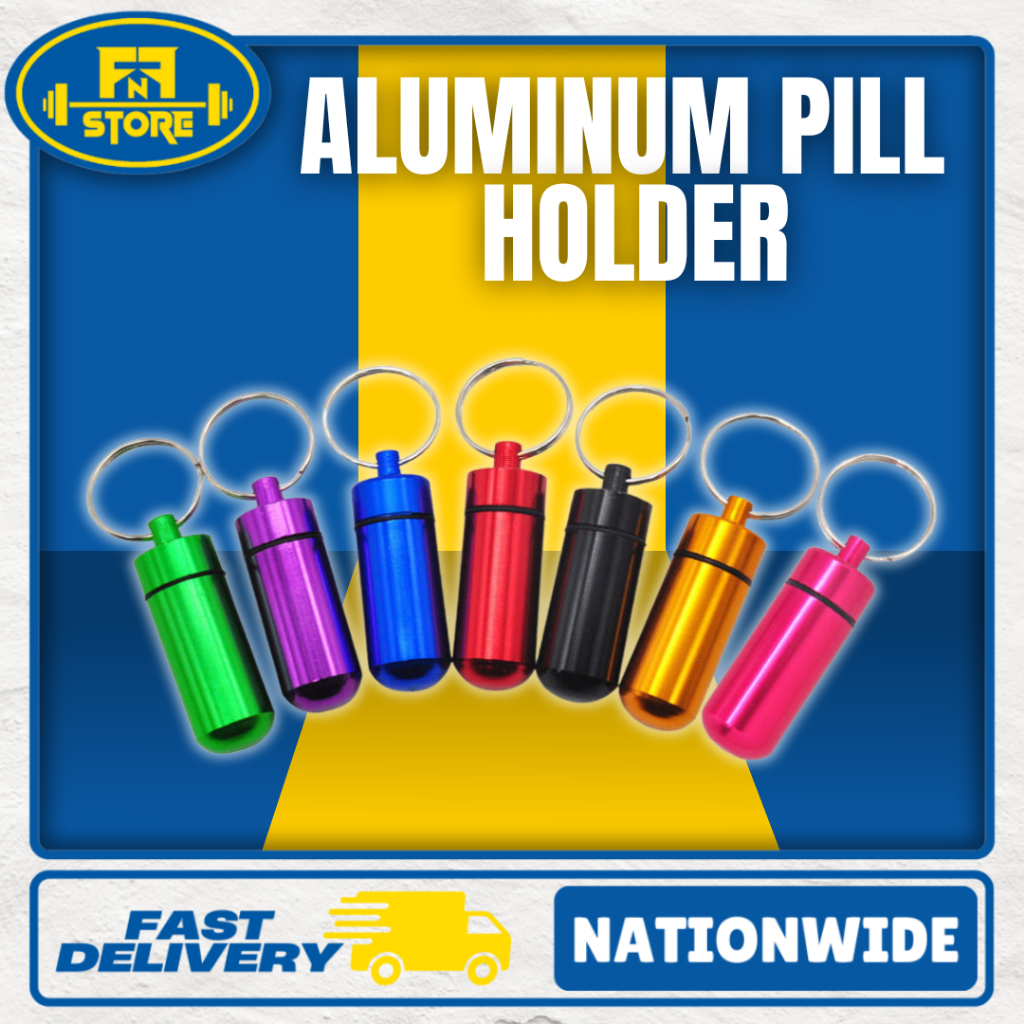Aluminum Pill Holder Key Chain Storage Box Waterproof Pill Box Holder ...