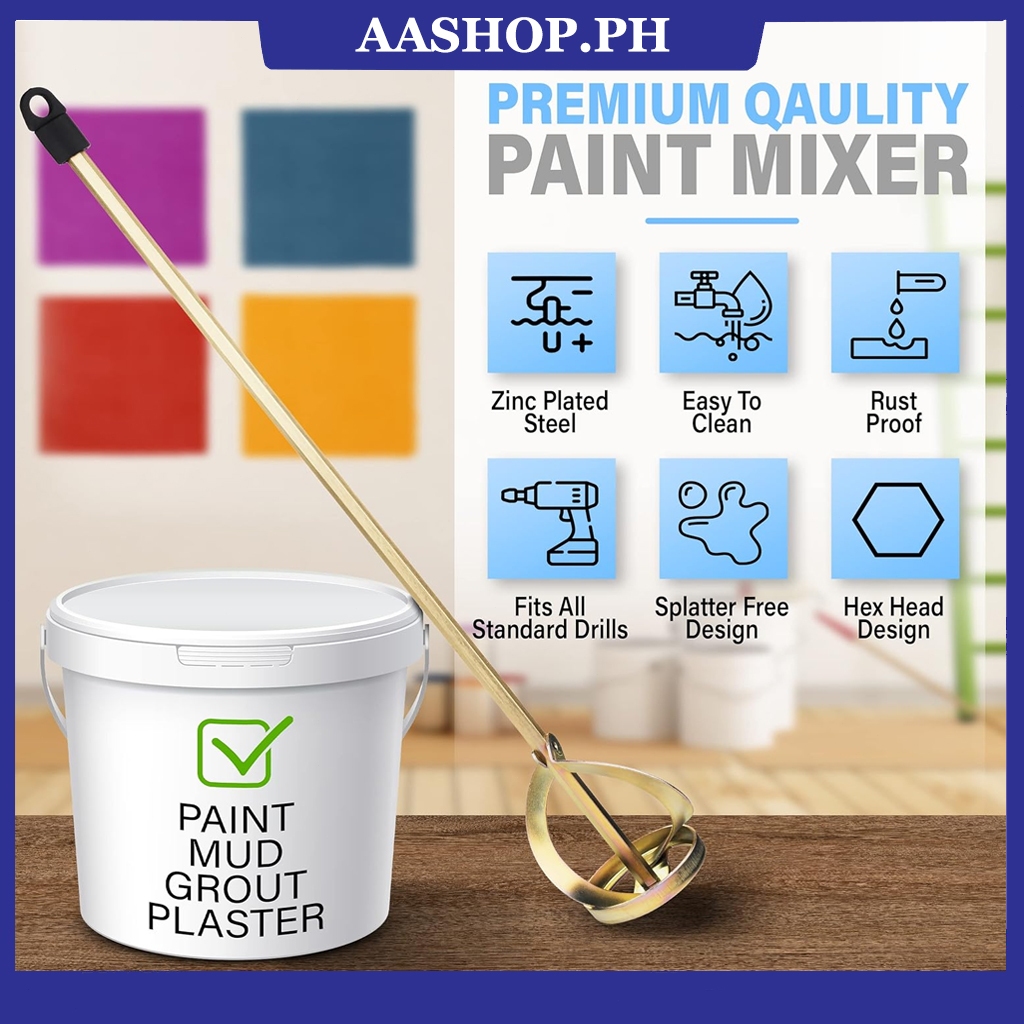 Hexagon Shaft Plaster Mud Mixer Handheld Paint Cement Putty Powder ...