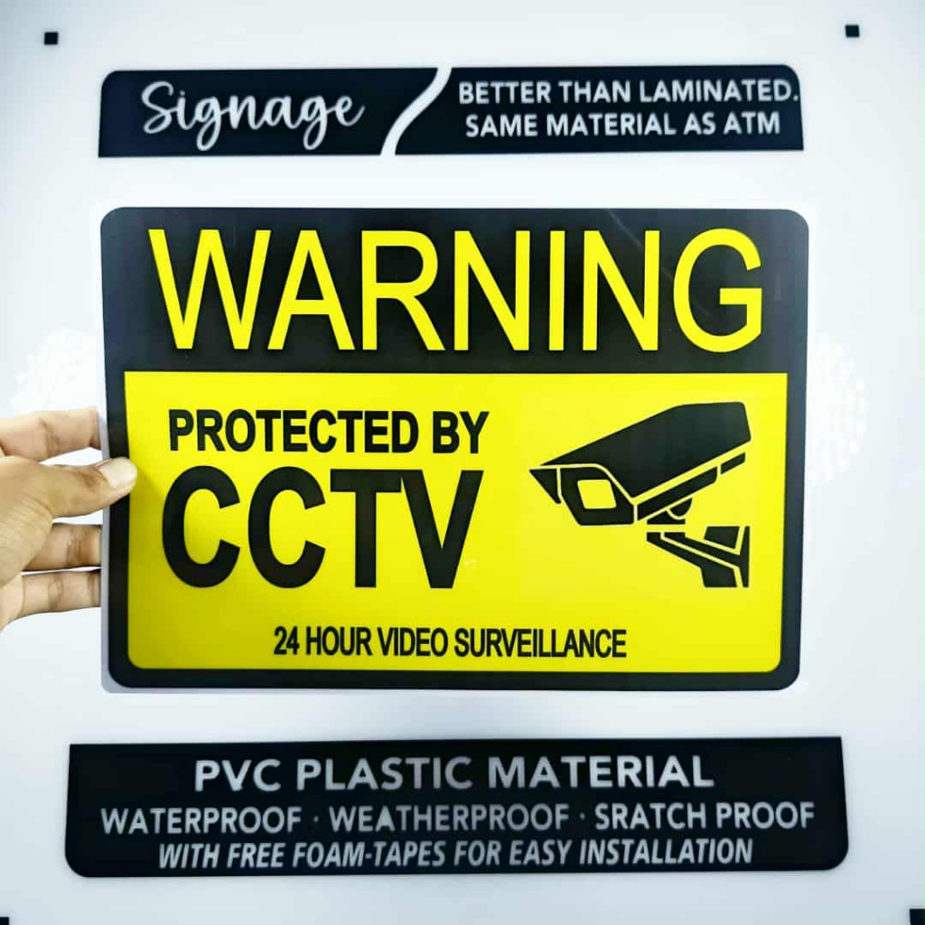 SIGNAGE - WARNING PROTECTED BY CCTV - 24 HOUR VIDEO SURVEILLANCE - PVC ...