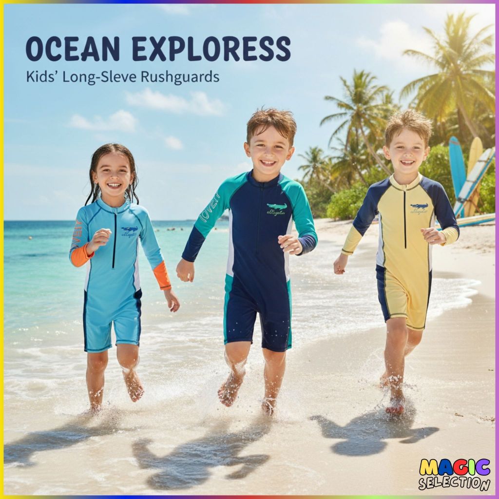 Magic Selection Boys One-Piece Swimsuit 4-14Y – Soft Rash Guard Kids ...
