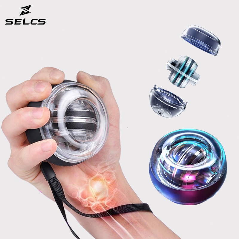 SELCS LED Wrist Power Hand Ball Hand Muscle Force Trainer Gyroscope ...