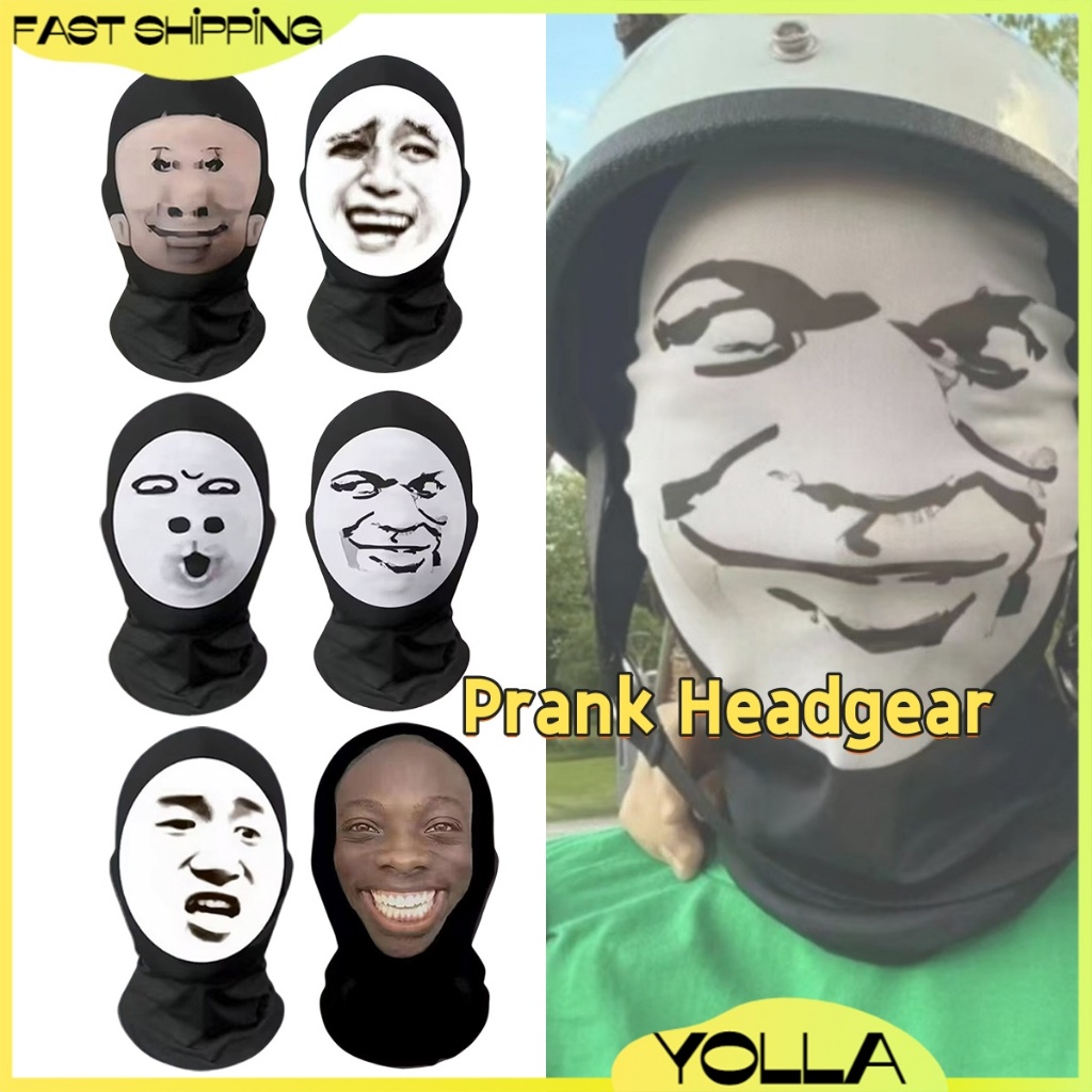 3D Mesh Funny Face Mask Elastic Facial Helmet Headgear Dragon Emoji ...