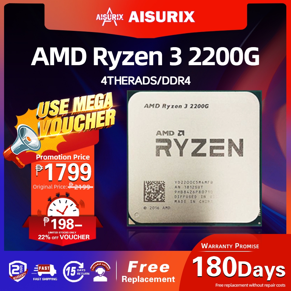 AISURIX R3 2200G AMD Ryzen 3 2200G Socket AM4 Desktop Processor 4-Core ...