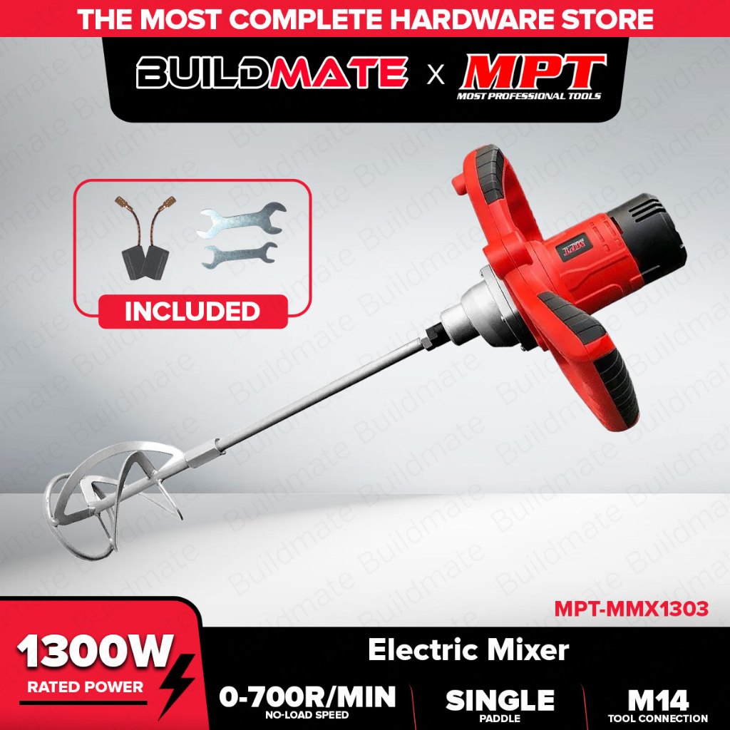 Buildmate x MPT MIXER 1300W powerful mixing tool for paint, cement ...