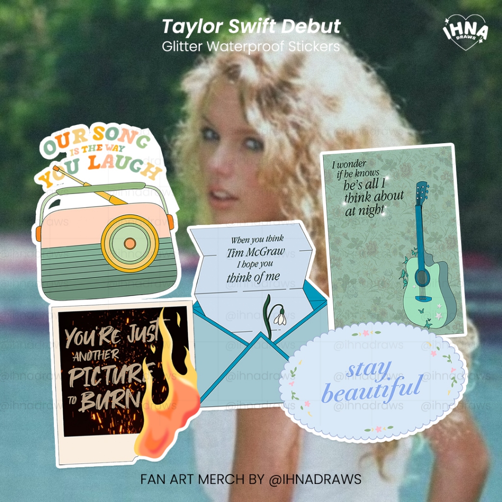 Debut Taylor Swift waterproof stickers self titled debut album our song ...
