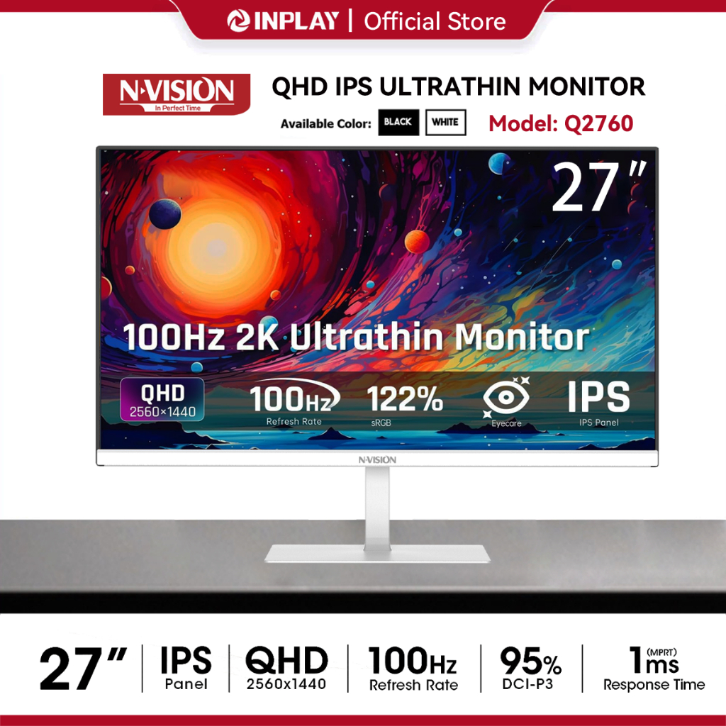 Nvision 27 Inch IPS Monitor 2K QHD 2560*1440P 100HZ 1ms Led Monitor For ...