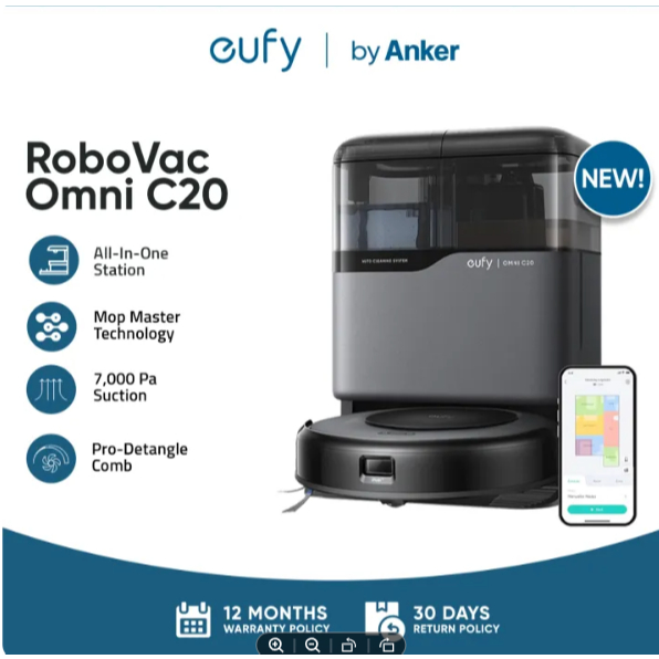 Eufy by Anker Robot Vacuum Omni C20, Robot Vacuum and Mop Combo, Self ...