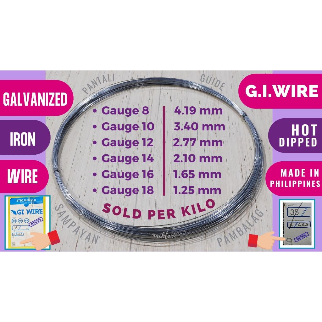 GI Wire Galvanized Iron Wire Sold per Kilo Alambre No Rust Kalawang ...
